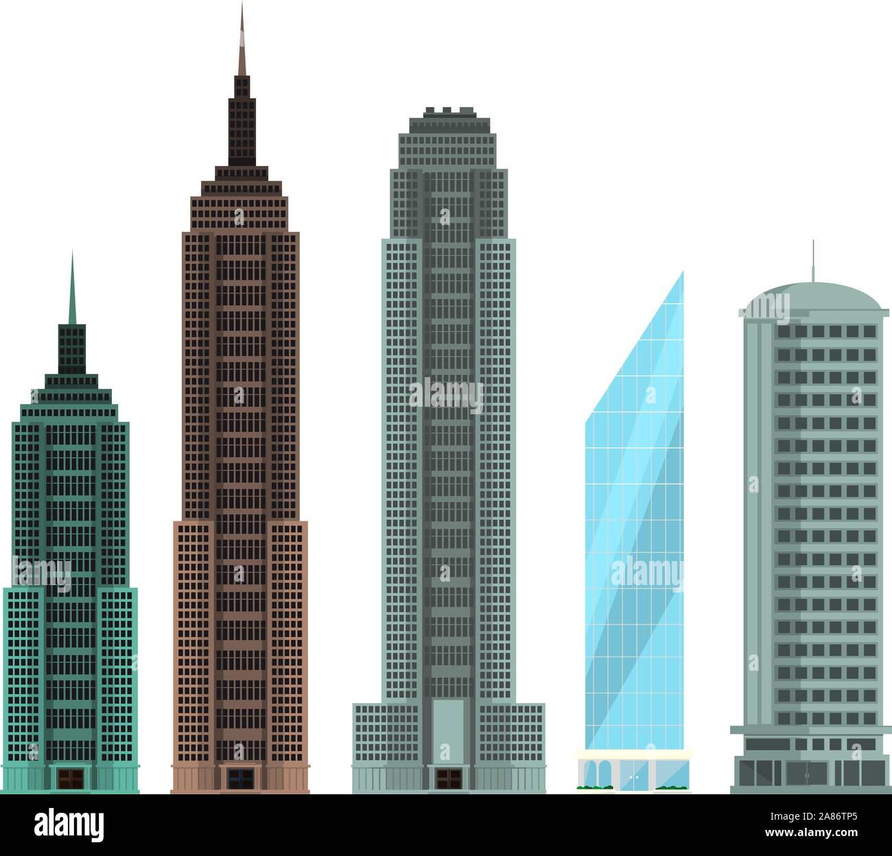 Four different buildings set collection vector illustration Stock ...