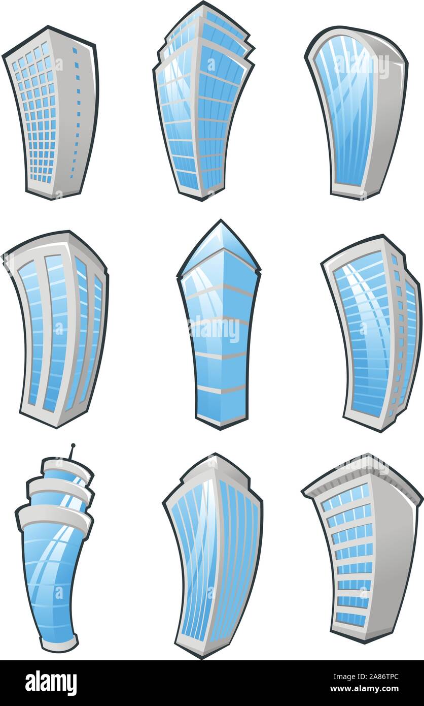 cartoon Skyscrapers icons Stock Vector Image & Art - Alamy