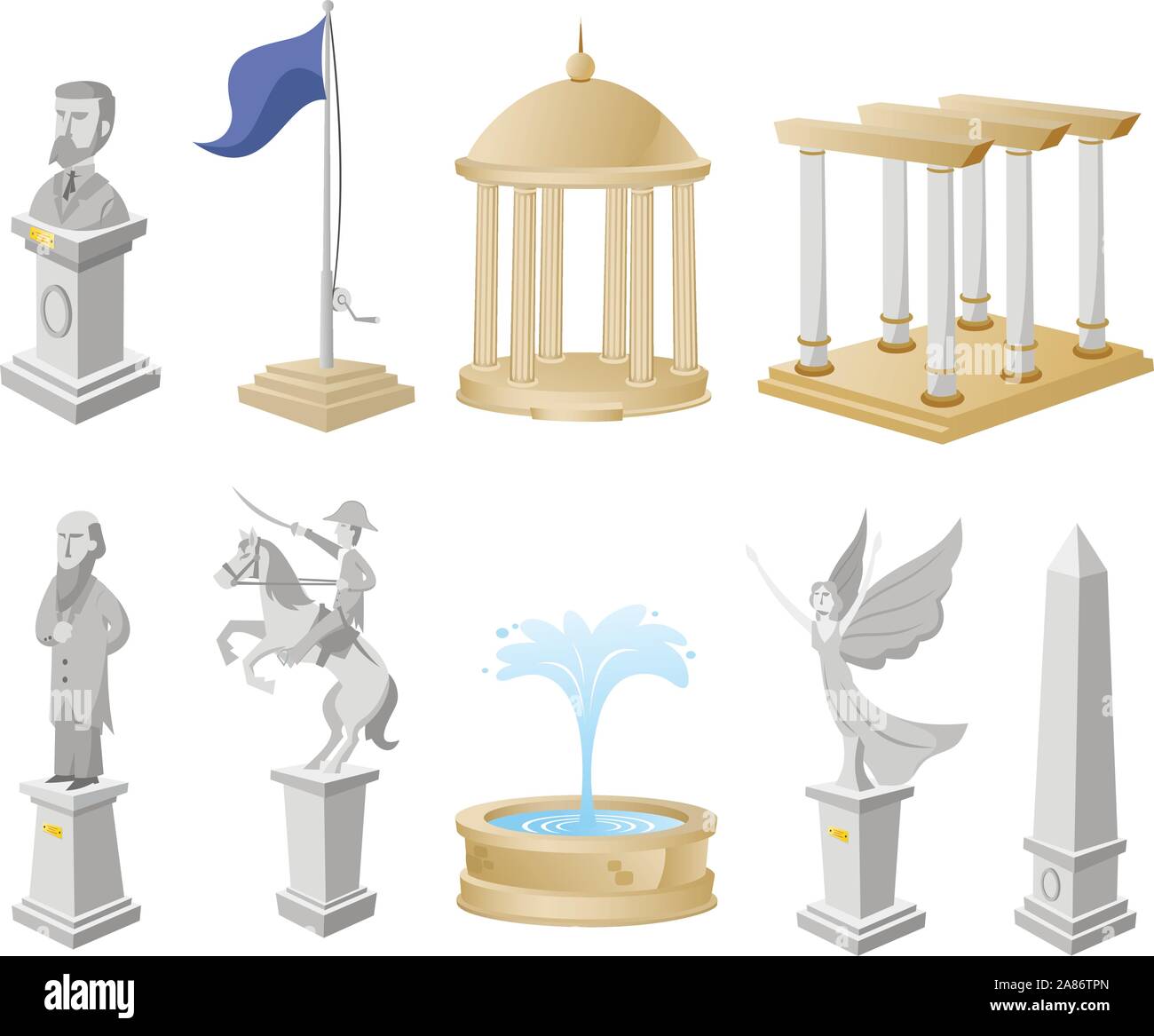 Monument Icon Symbol Statue Architecture Tourism Collection vector ...