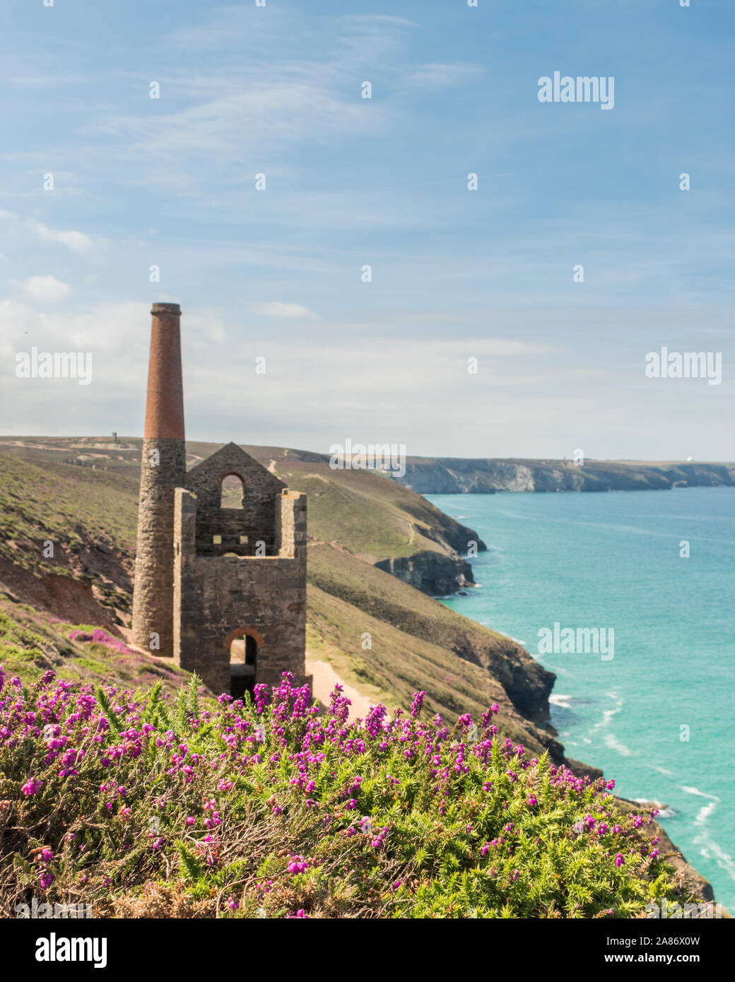 The derelict remains of Wheal Coates, a tin mine on the St Agnes ...