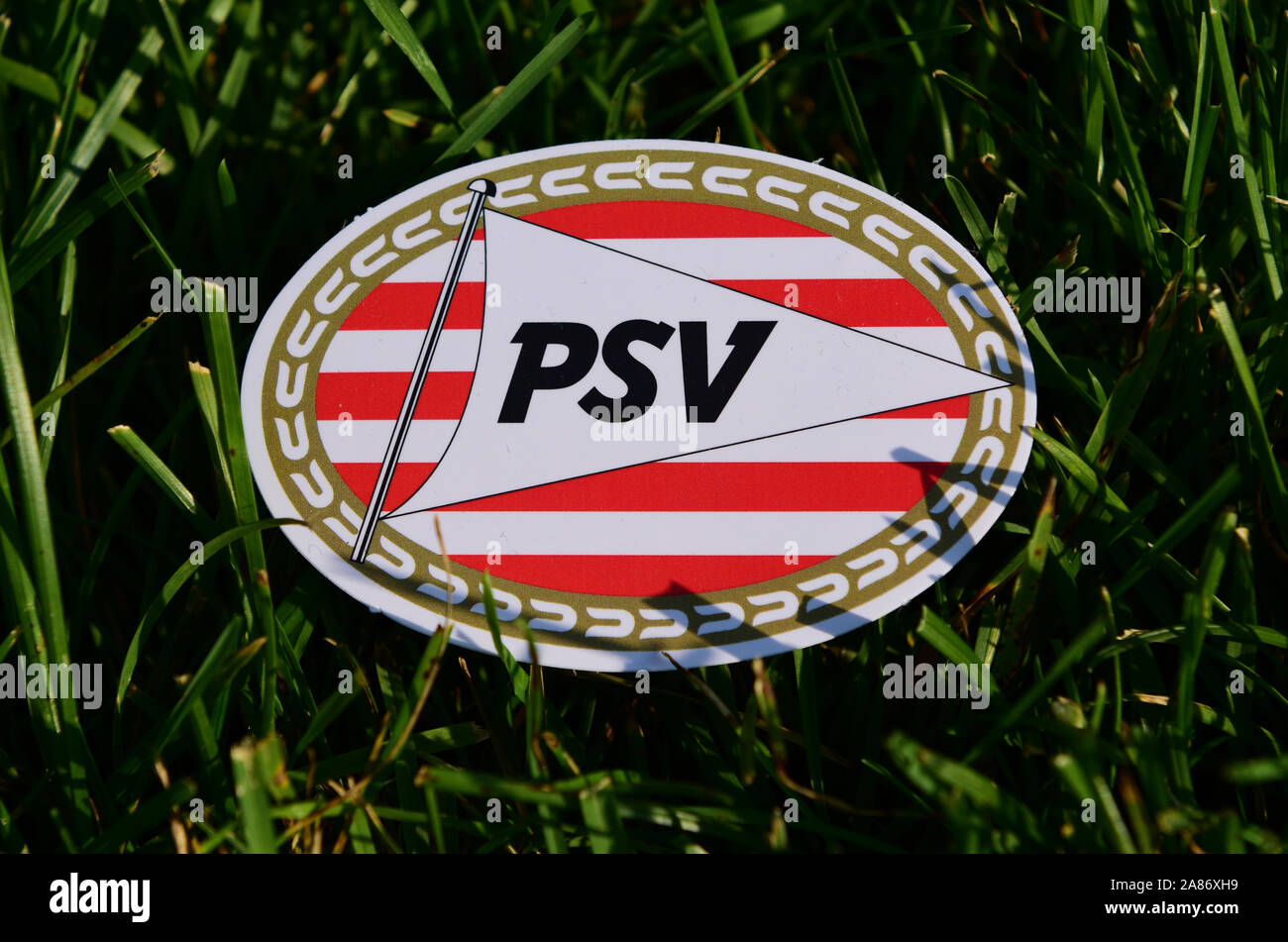 September 6, 2019 Istanbul, Turkey. The emblem of the Dutch football ...