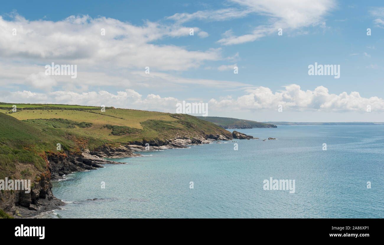 Coast path walking at Prussia Cove, south Cornwall, UK Stock Photo - Alamy