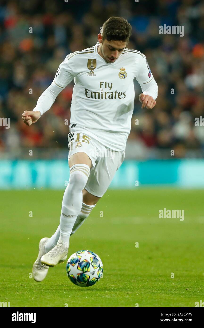 Madrid, Spain. 06th Nov, 2019. FEDERICO VALVERDE DURING MATCH REAL MADRID VERSUS GALATASARAY OF ...