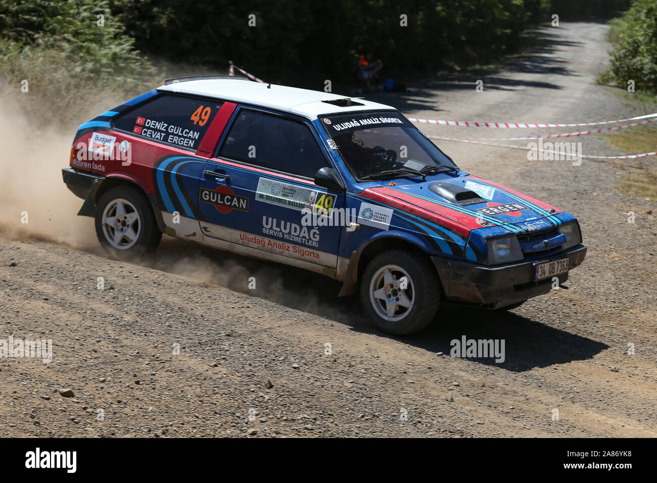 ISTANBUL, TURKEY - JULY 07, 2019: Cevat Ergen drives Lada Samara Sport ...