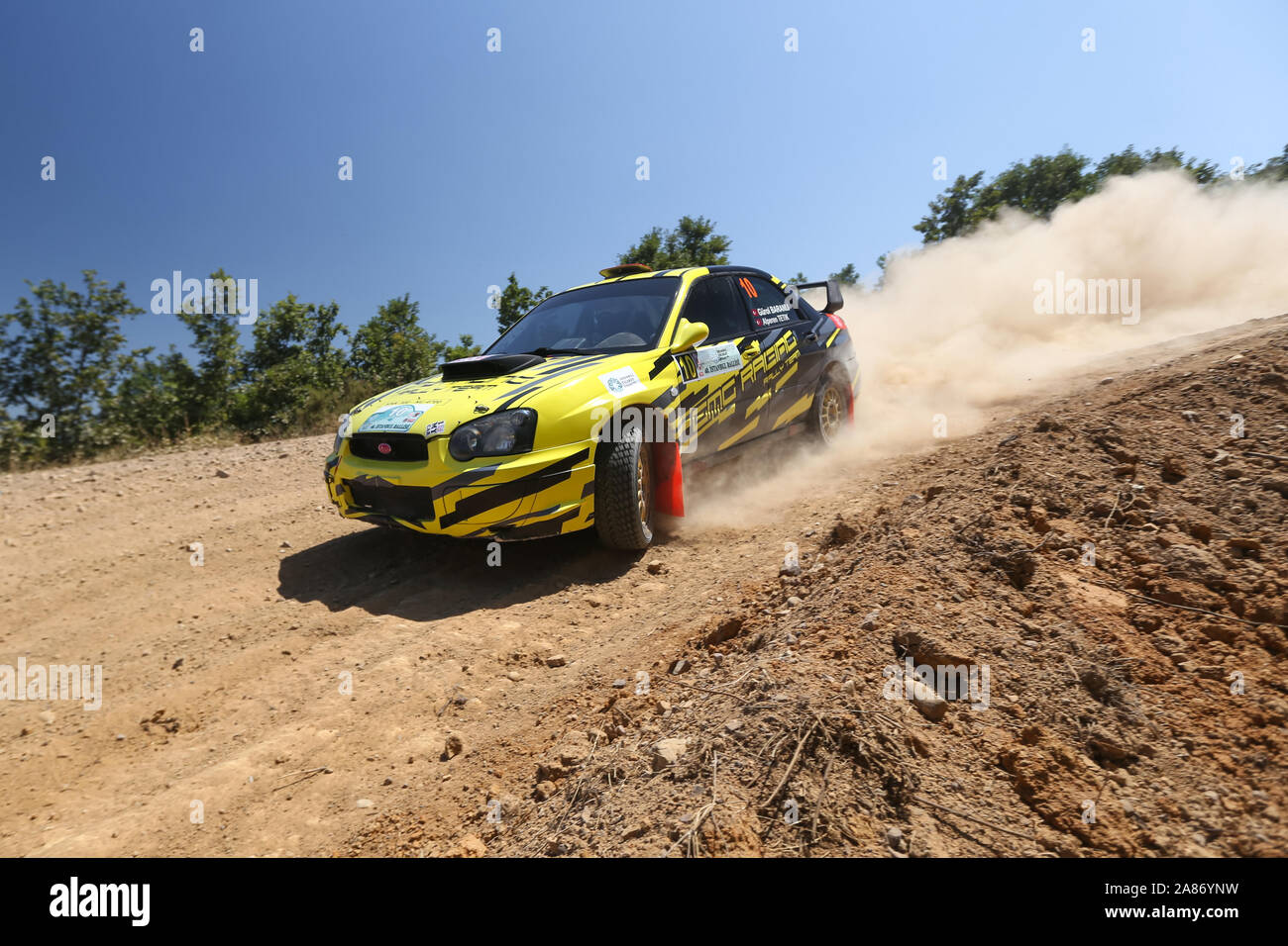 ISTANBUL, TURKEY - JULY 07, 2019: Gurol Baranli drives Subaru Imprezza ...