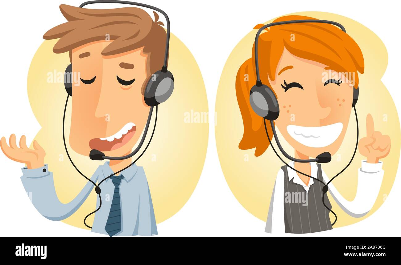 Happy Customer Service Cartoon