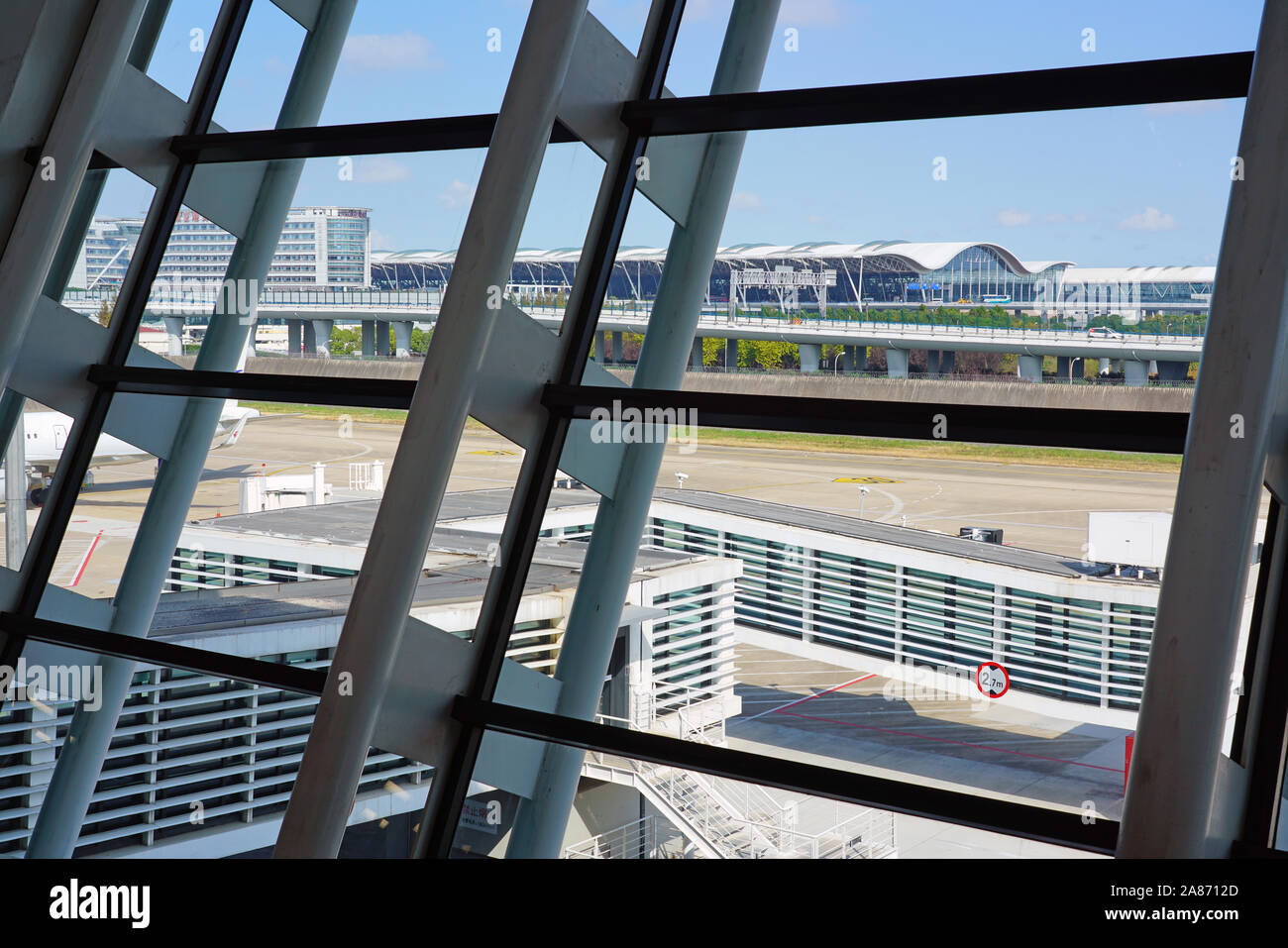 SHANGHAI, CHINA -3 NOV 2019- View of the Shanghai Pudong International ...
