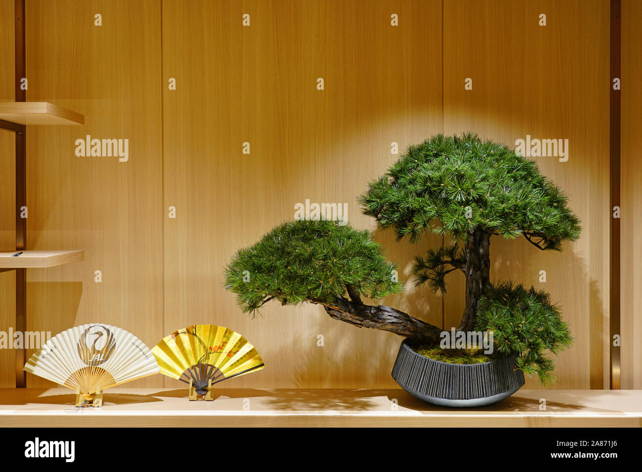 TOKYO, JAPAN -3 NOV 2019- View of the First Class Sakura Lounge from ...
