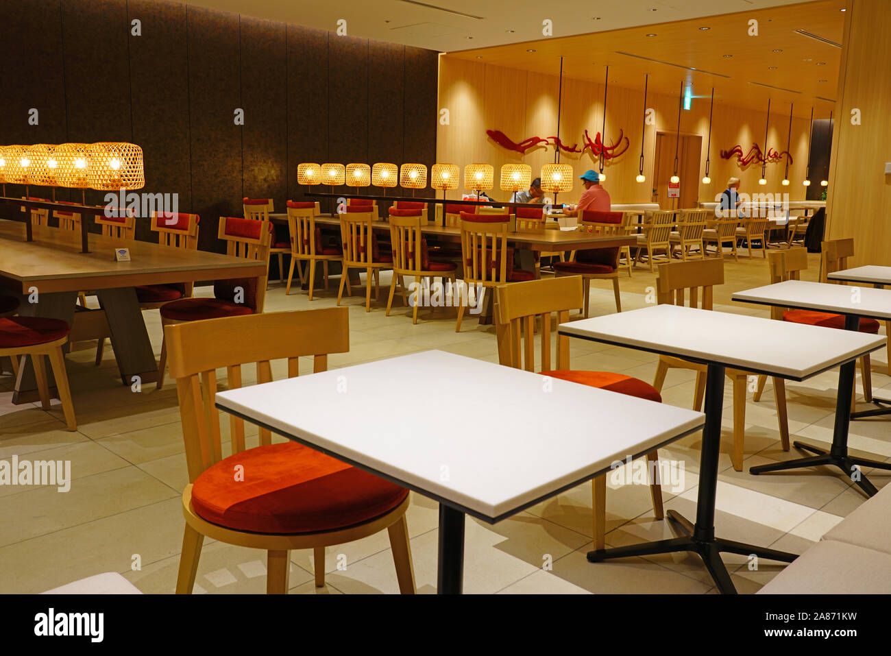 TOKYO, JAPAN -3 NOV 2019- View of the First Class Sakura Lounge from ...