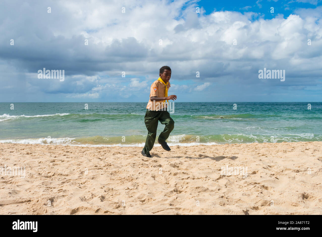 Wearing his scout uniform hi-res stock photography and images - Alamy