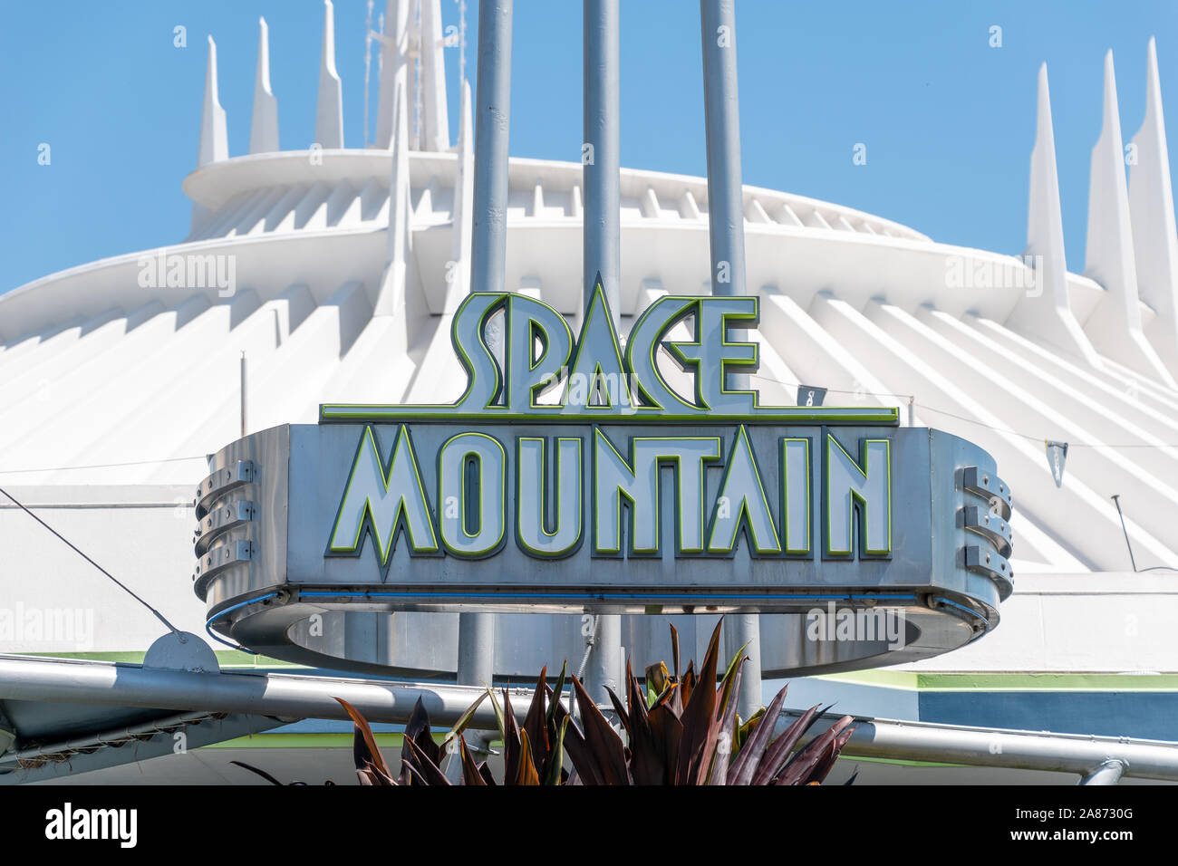 Sign for Space Mountain at Disney Magic Kingdom Stock Photo - Alamy