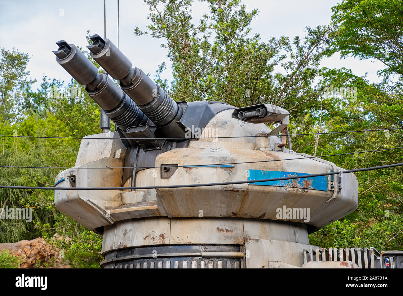 Star Wars gun tower at Galaxy's Edge in Hollywood Studios Stock Photo ...