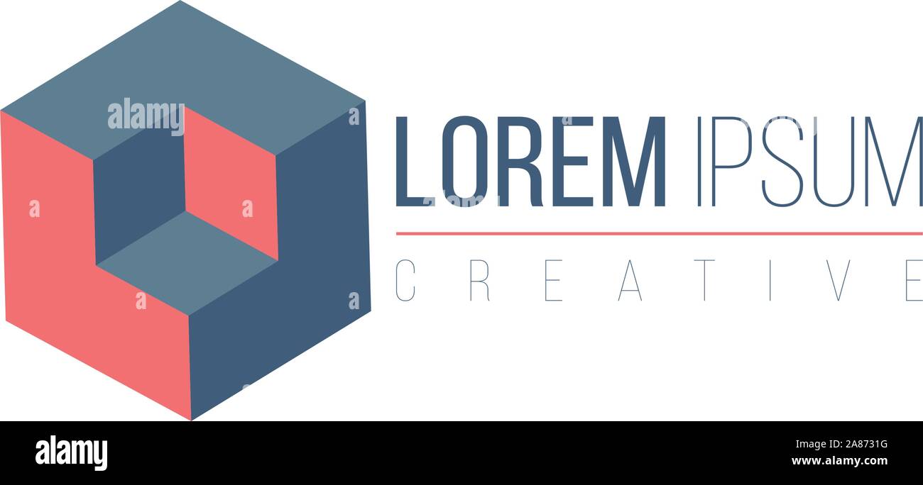 Isometric Cube logo concept, 3d illustration, corporate identity. Stock ...