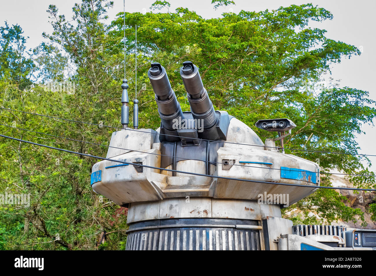 Star Wars gun tower at Galaxy's Edge in Hollywood Studios Stock Photo ...