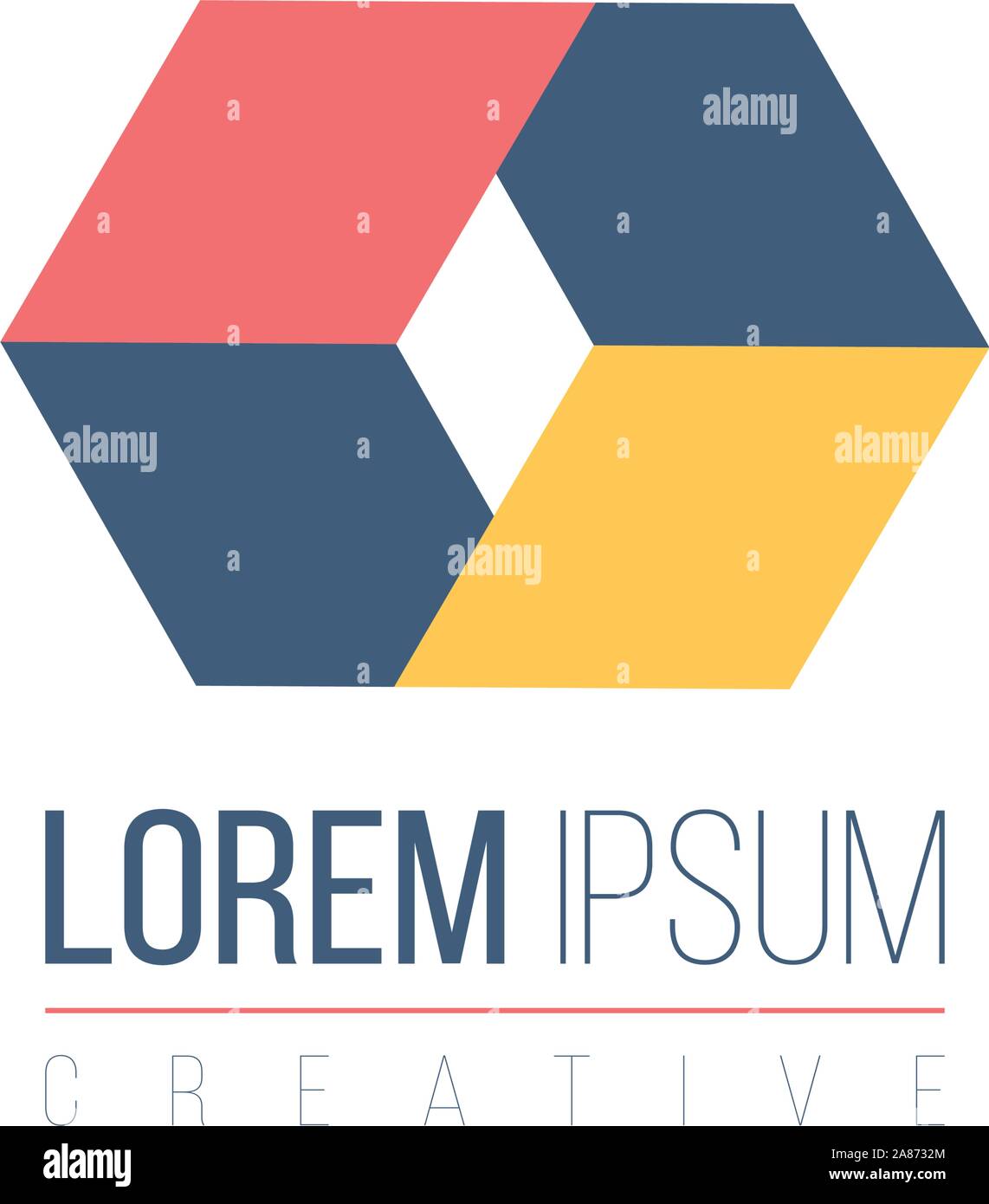 Abstract geometric isometric logo template, business emblem. Stock ...