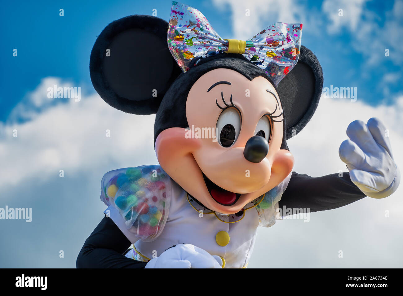 Minnie Mouse in the Mousekedance it parade at Disney World Stock Photo ...