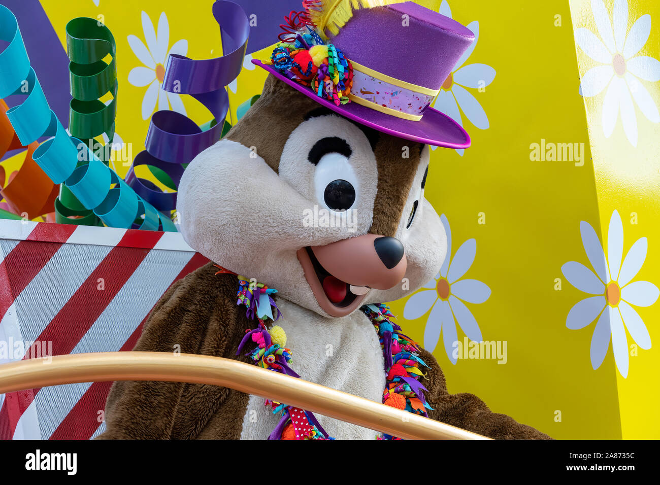 Chip character in the Mousekedance it parade at Disney World Stock ...