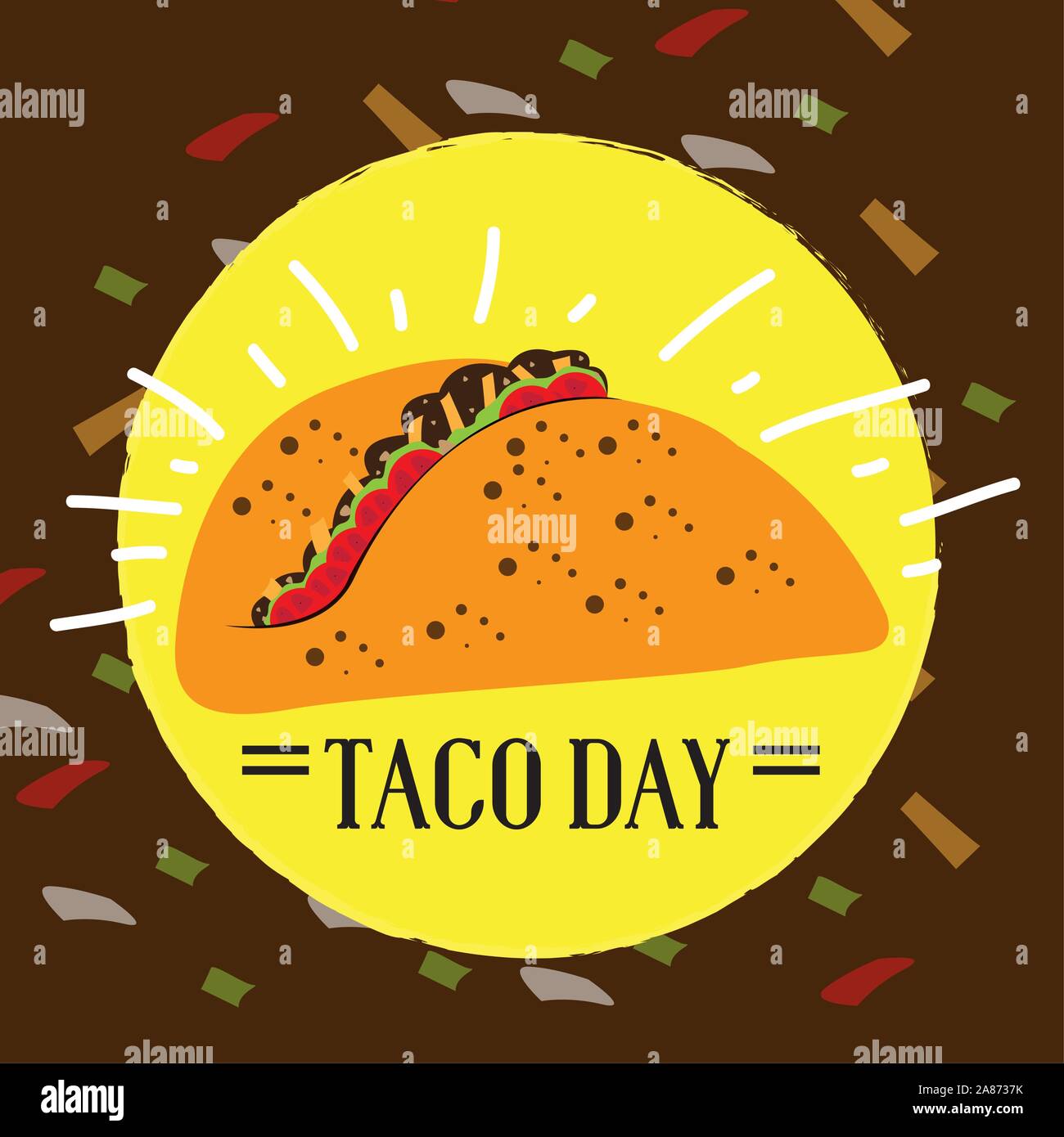 Taco day poster. Traditional mexican celebration- Vector illustration ...