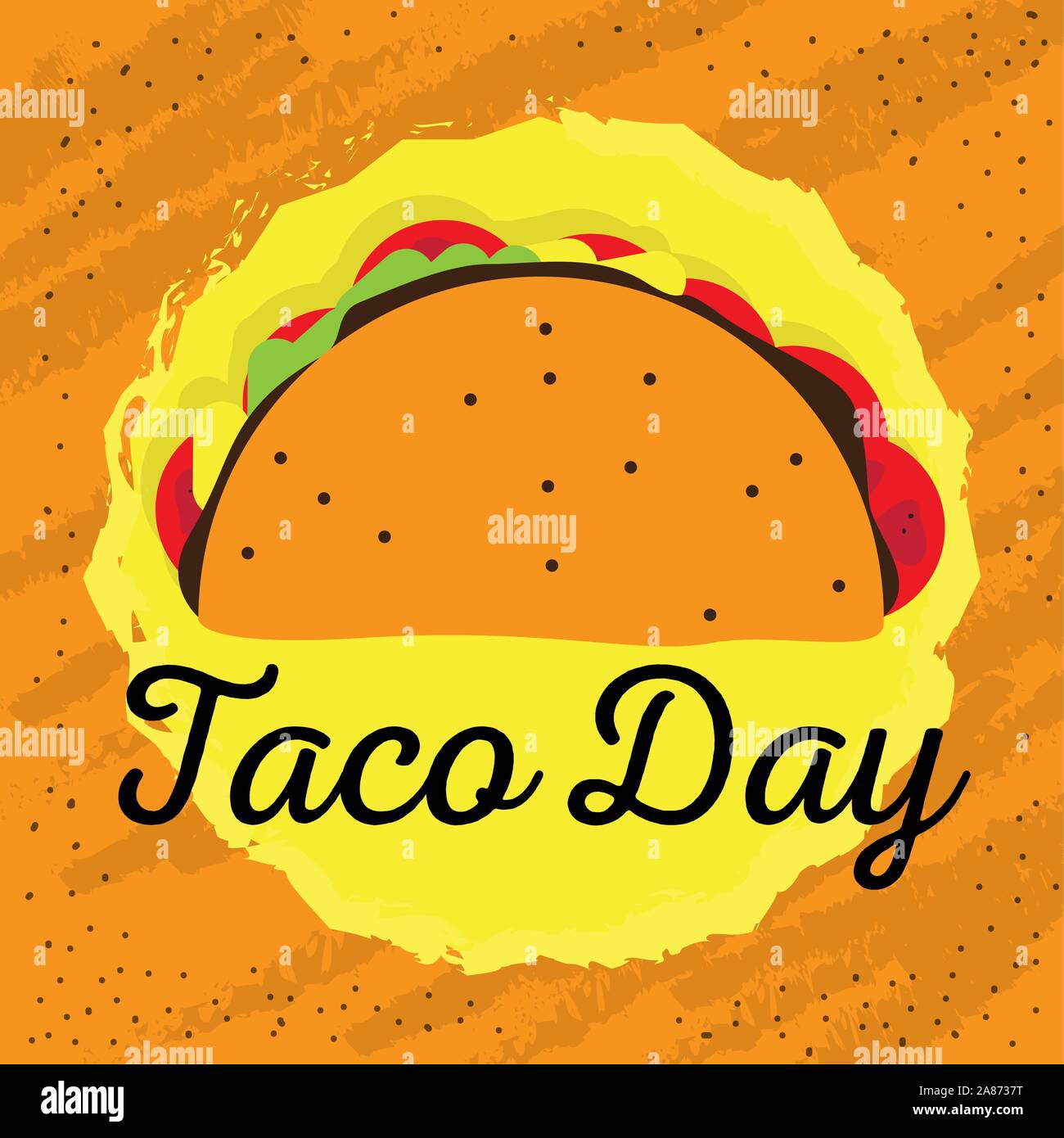 Taco day poster. Traditional mexican celebration- Vector illustration ...