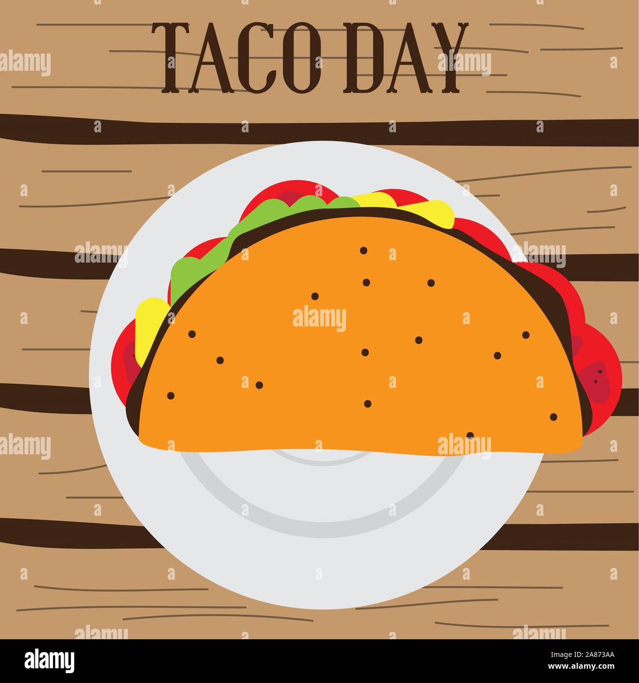 Taco day poster. Traditional mexican celebration- Vector illustration ...
