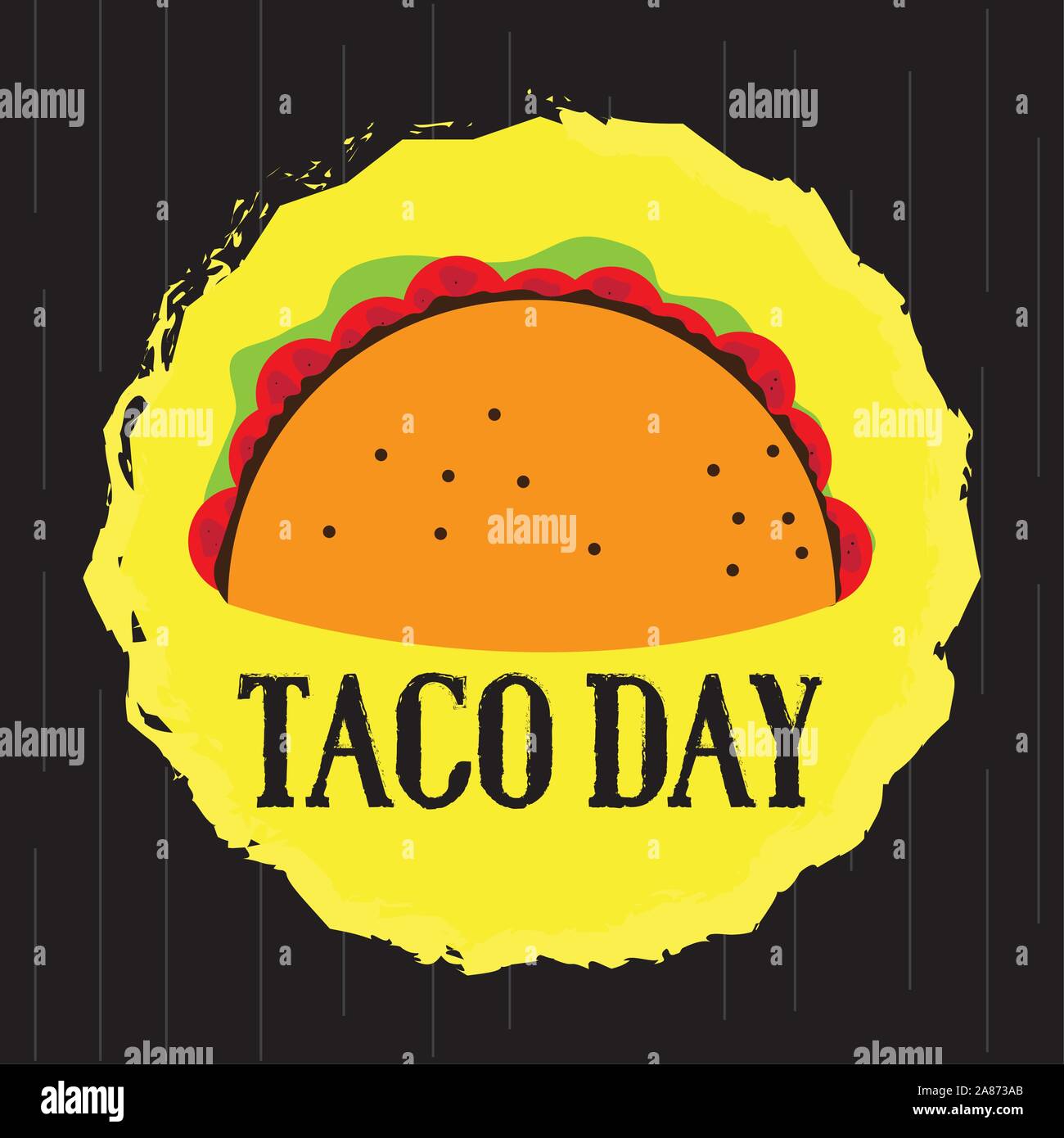 Taco day poster. Traditional mexican celebration- Vector illustration ...