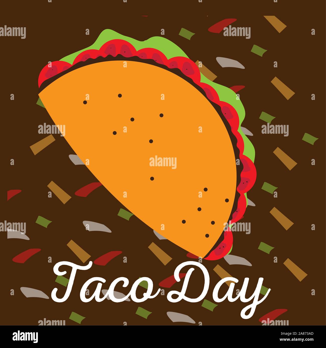 Taco day poster. Traditional mexican celebration- Vector illustration ...