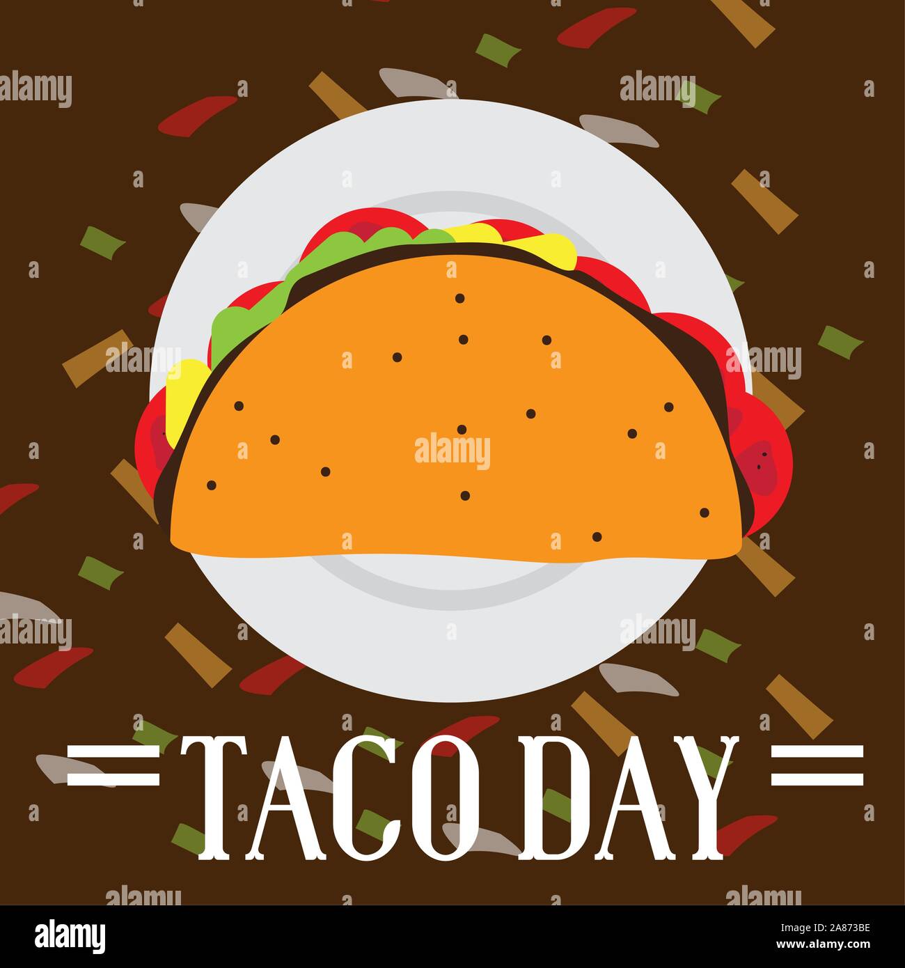 Taco day poster. Traditional mexican celebration- Vector illustration ...
