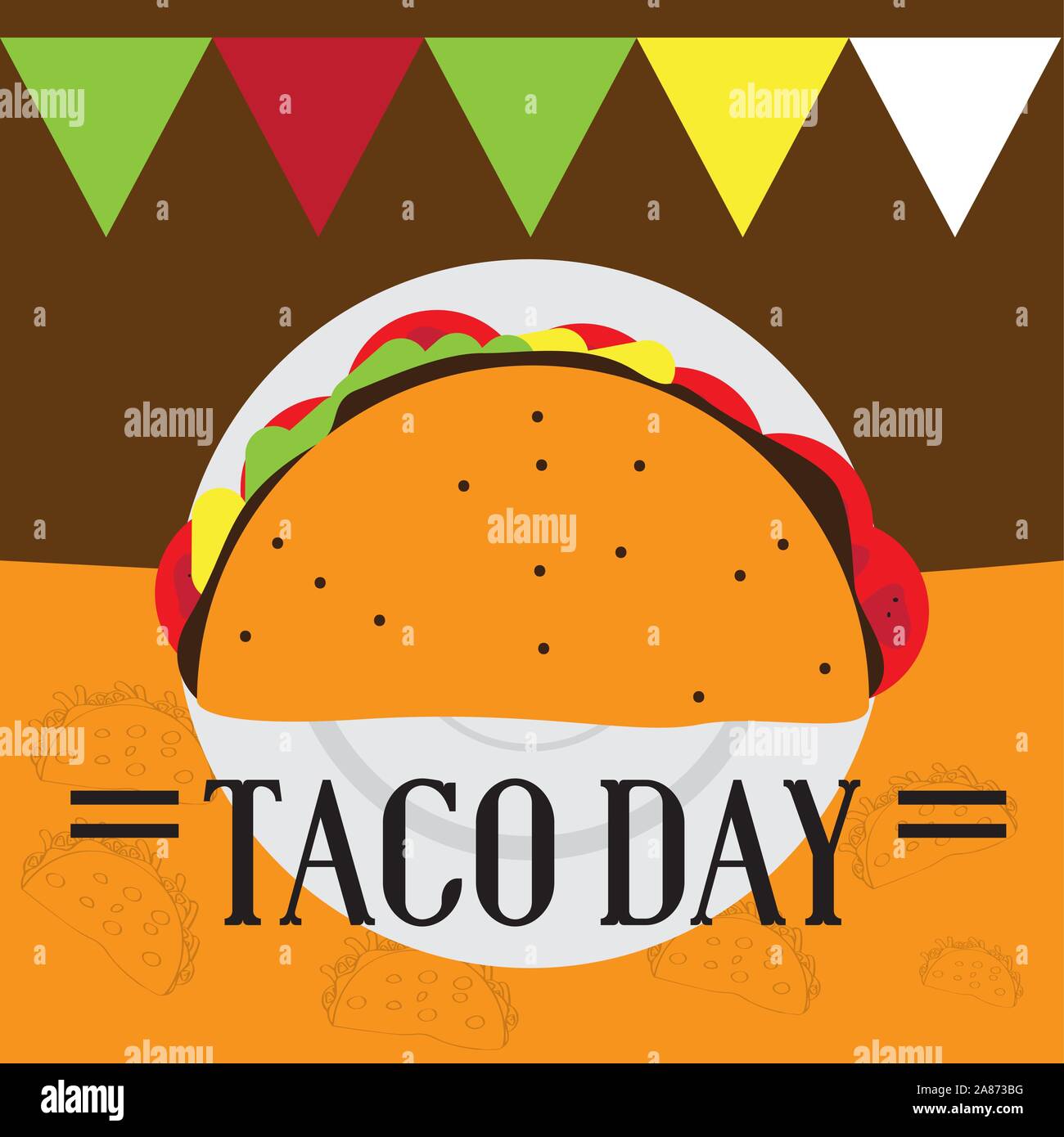 Taco day poster. Traditional mexican celebration- Vector illustration ...