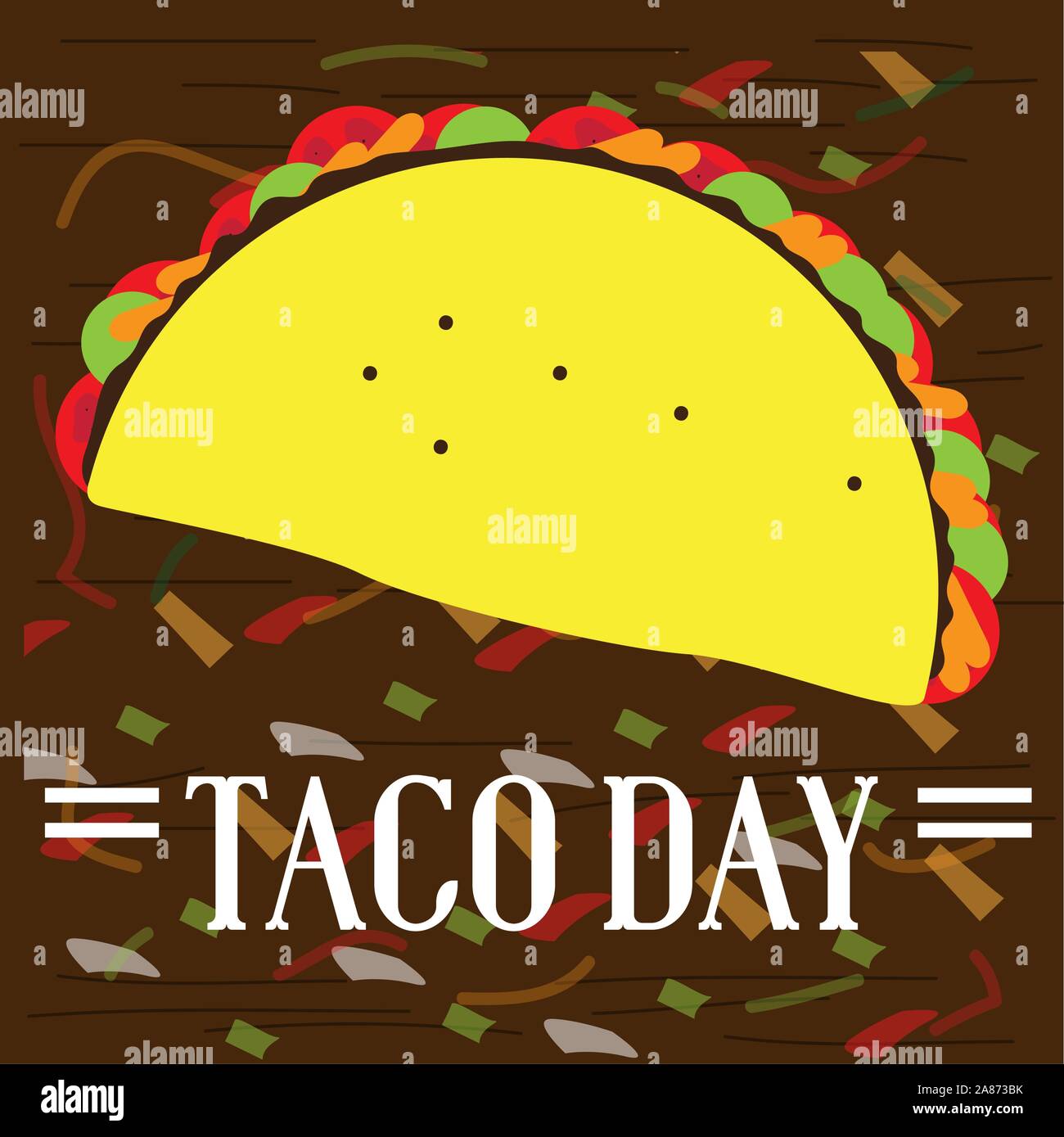 Taco day poster. Traditional mexican celebration- Vector illustration ...