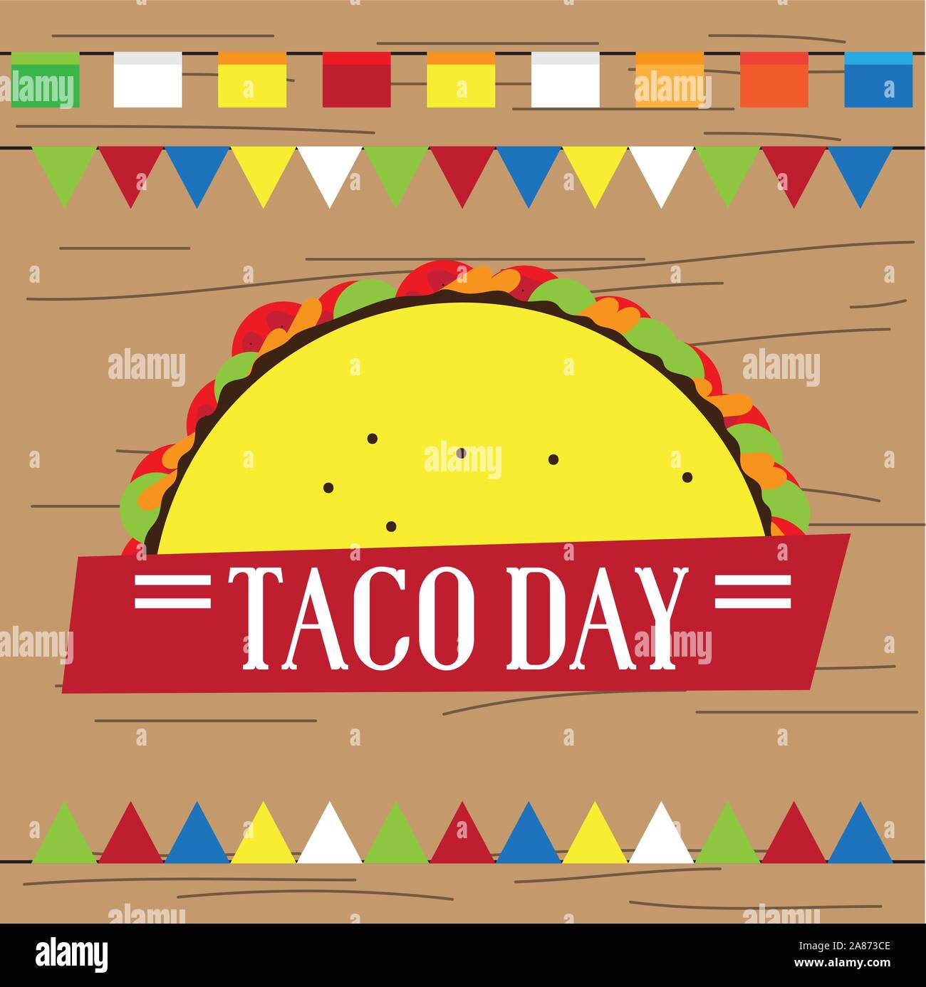 Taco day poster. Traditional mexican celebration- Vector illustration ...