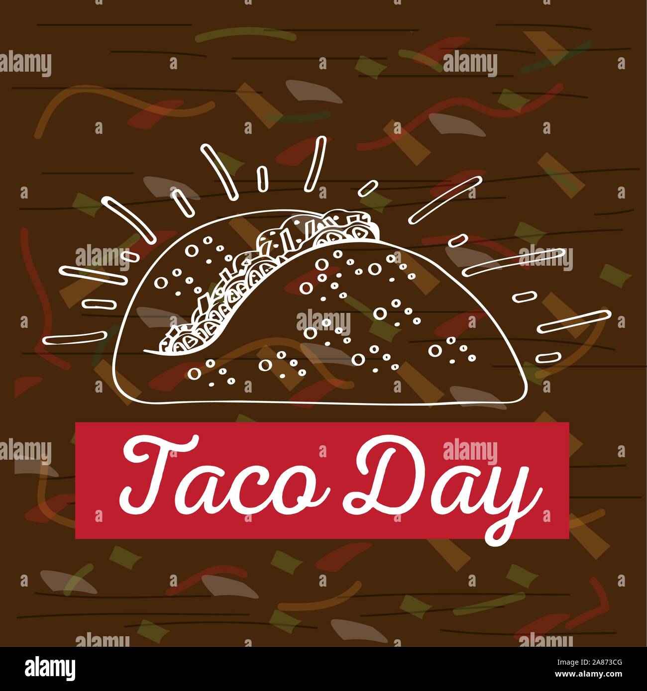 Taco day poster. Traditional mexican celebration- Vector illustration ...