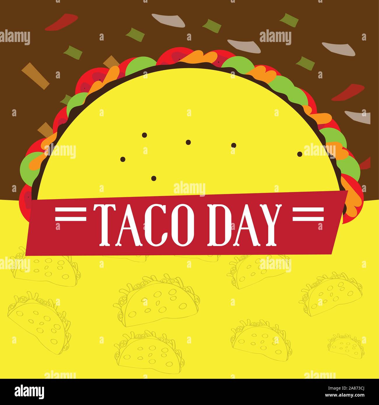 Taco day poster. Traditional mexican celebration- Vector illustration ...