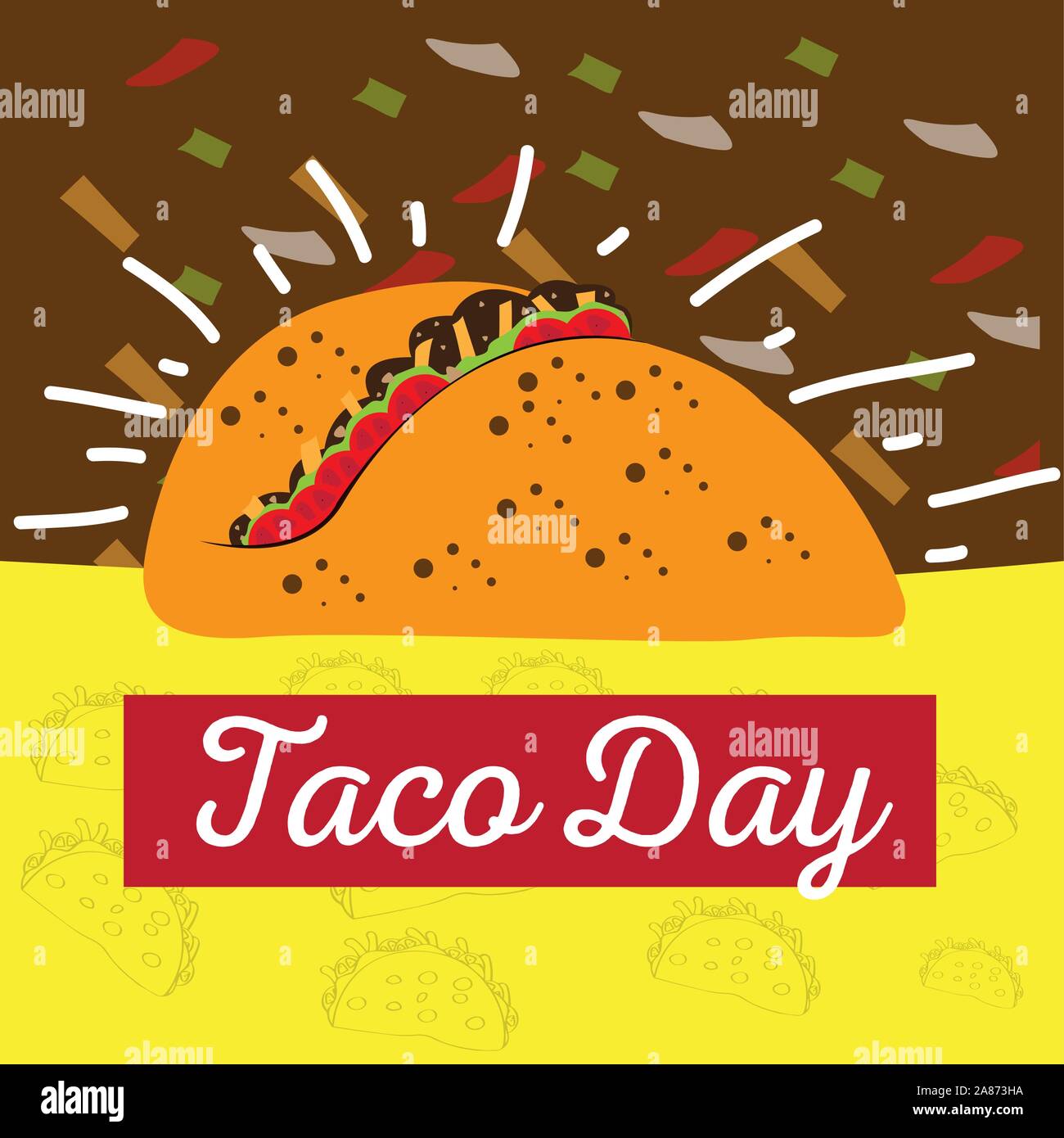 Taco day poster. Traditional mexican celebration- Vector illustration ...