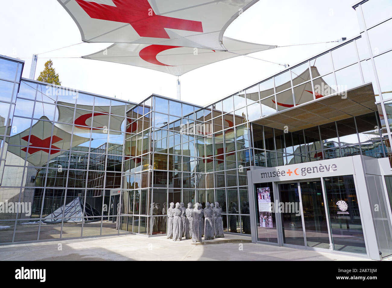 GENEVA, SWITZERLAND -5 APR 2019- Exterior view of the International ...