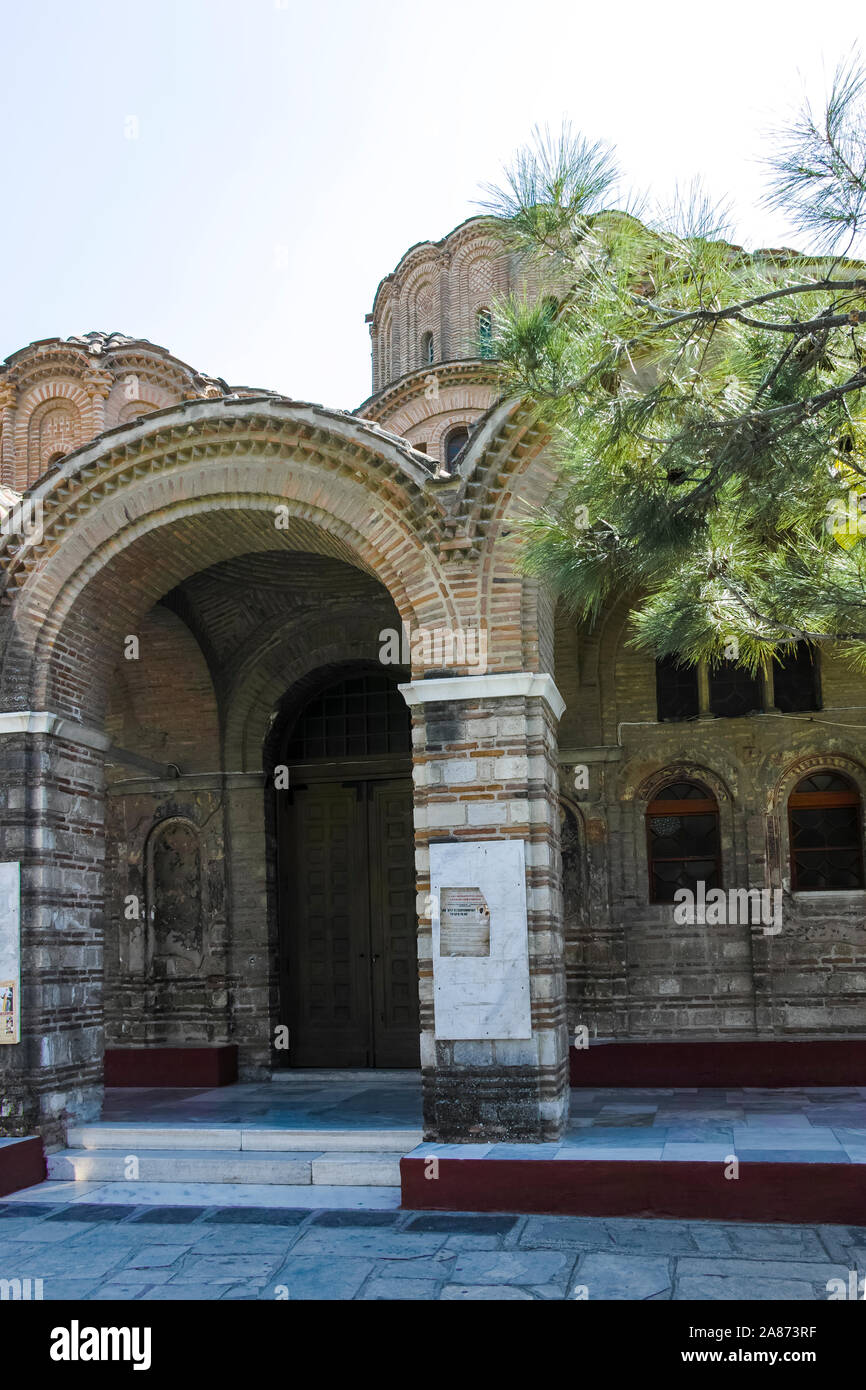 THESSALONIKI, GREECE - SEPTEMBER 22, 2019: Ancient Byzantine Church of ... THESSALONIKI, GREECE - SEPTEMBER 22, 2019: Ancient Byzantine Church of ...