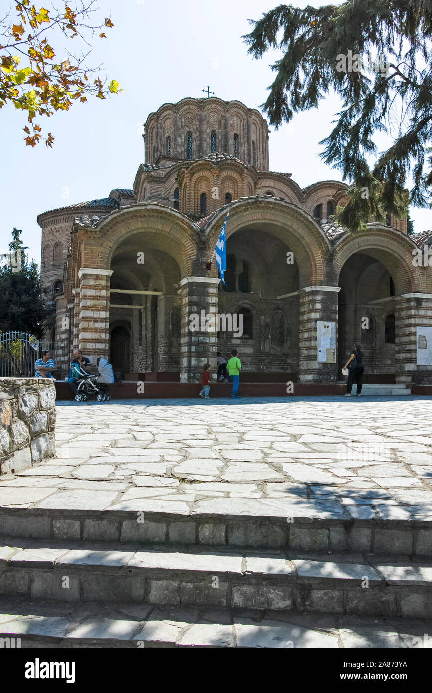 THESSALONIKI, GREECE - SEPTEMBER 22, 2019: Ancient Byzantine Church of ... THESSALONIKI, GREECE - SEPTEMBER 22, 2019: Ancient Byzantine Church of ...