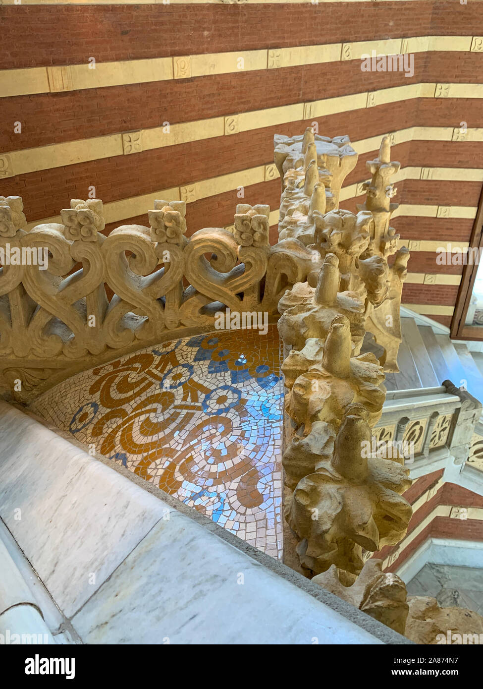 Inside Hospital Sant Pau. Hospital of St. Paul and the Holy Cross. The ...