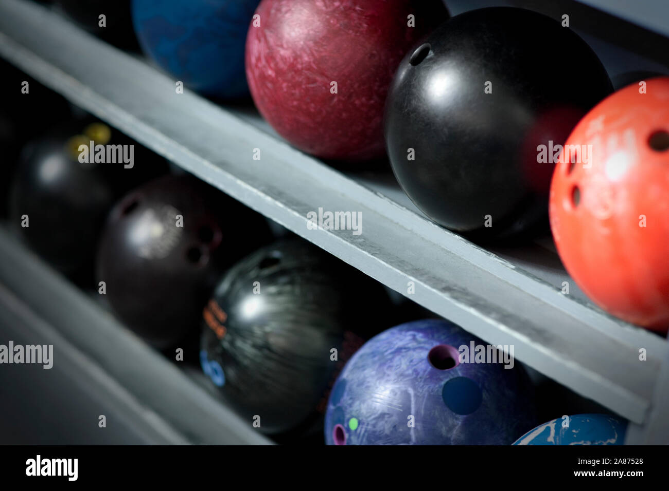 Bowling balls in rack hi-res stock photography and images - Alamy