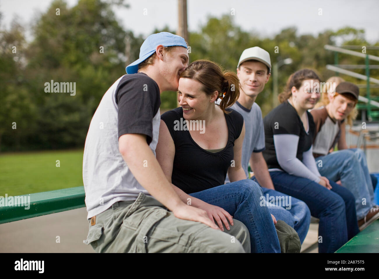 Man sitting on bleachers hi-res stock photography and images - Alamy