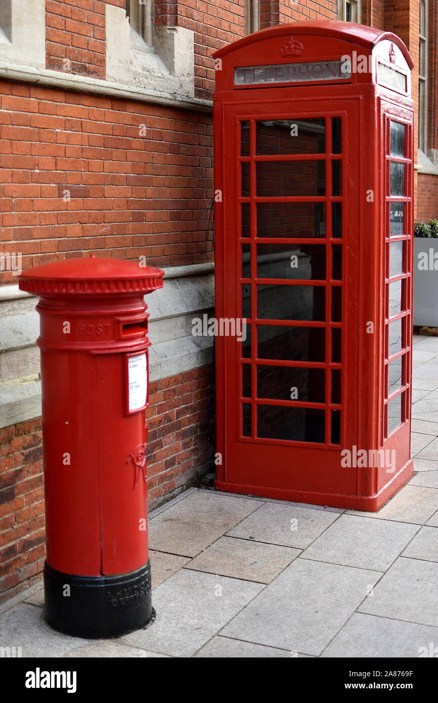 Telephone Box and Post Box, traditional Forms of Communication Stock ...