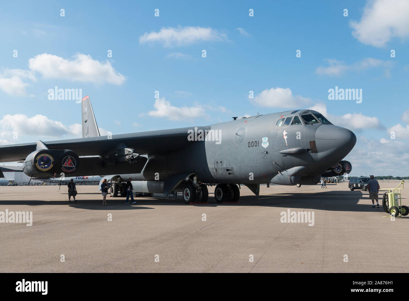 A United States Air Force B-52 Stratofortress sits on static display at ...