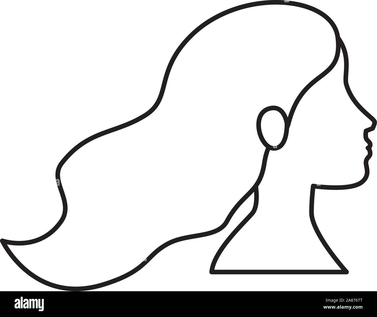 profile of woman head line style icon Stock Vector Image & Art - Alamy