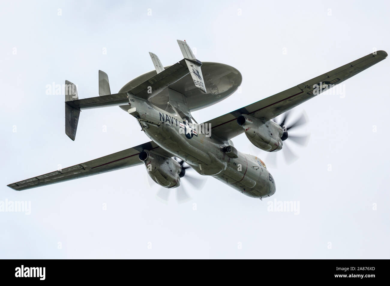 A United States Navy E-2 Hawkeye at the 2018 Vectren Dayton Airshow ...