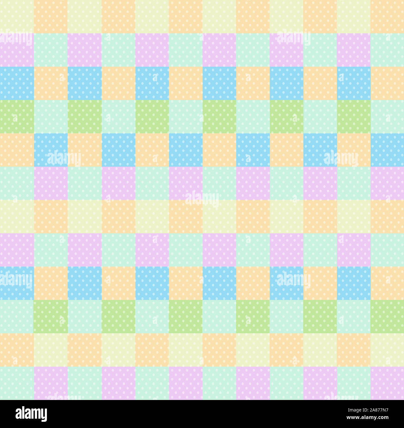 Polka dot checkered background seamless pattern with orange pink blue ...