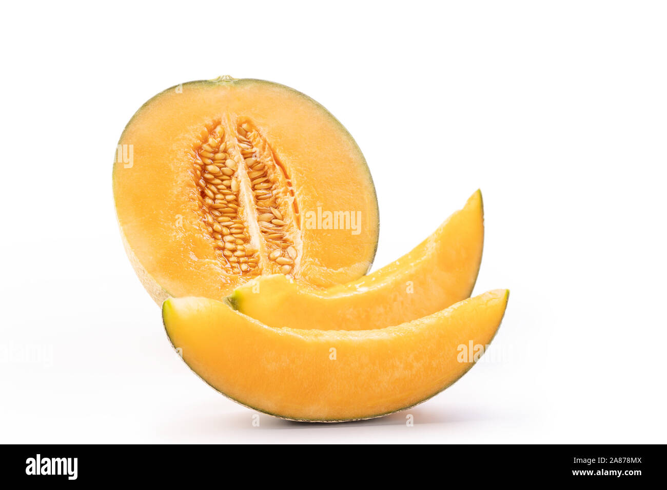 Beautiful tasty sliced juicy cantaloupe melon, muskmelon, rock melon ...