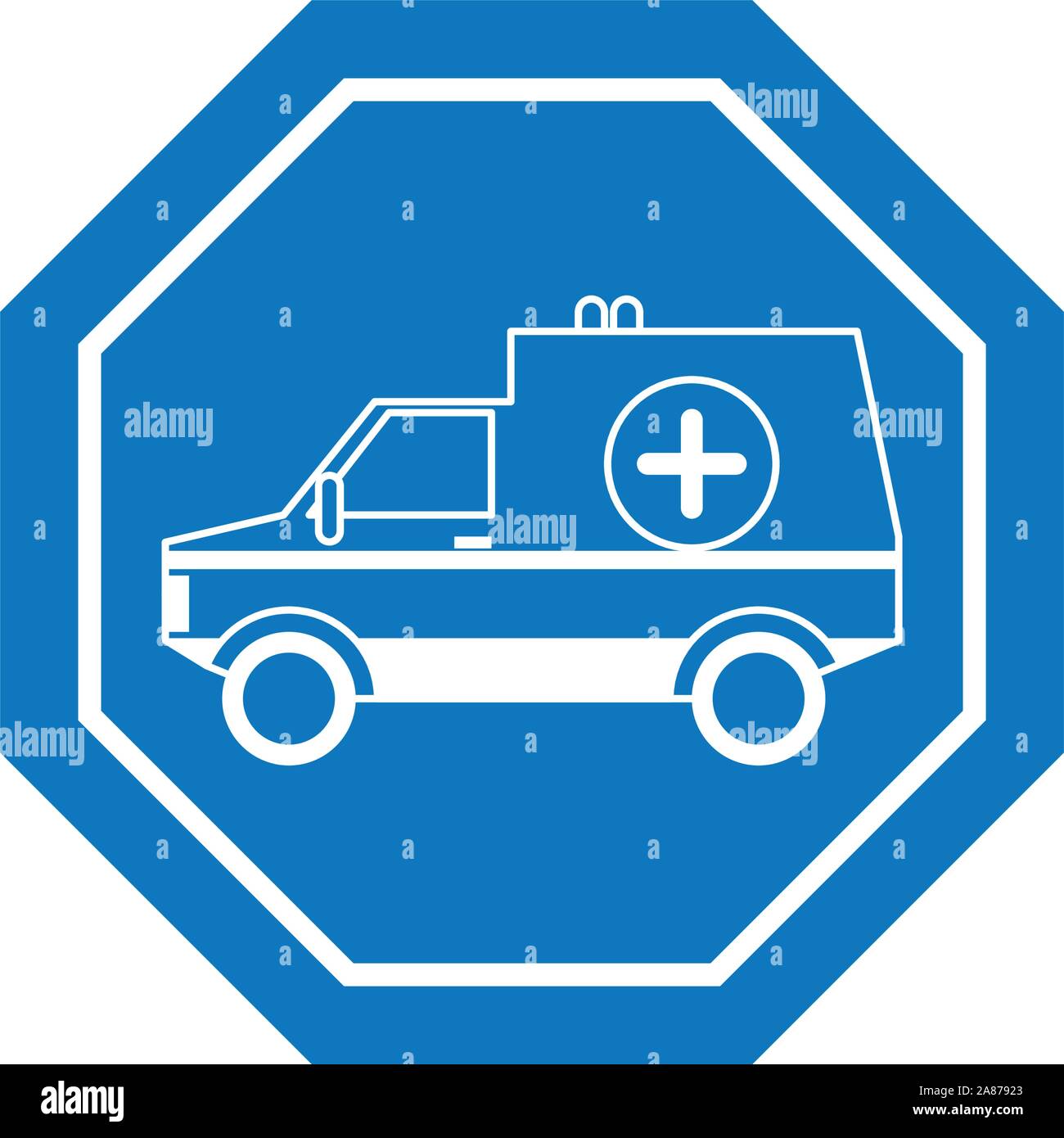 ambulance car inside road sign icon design, Automobile auto ...
