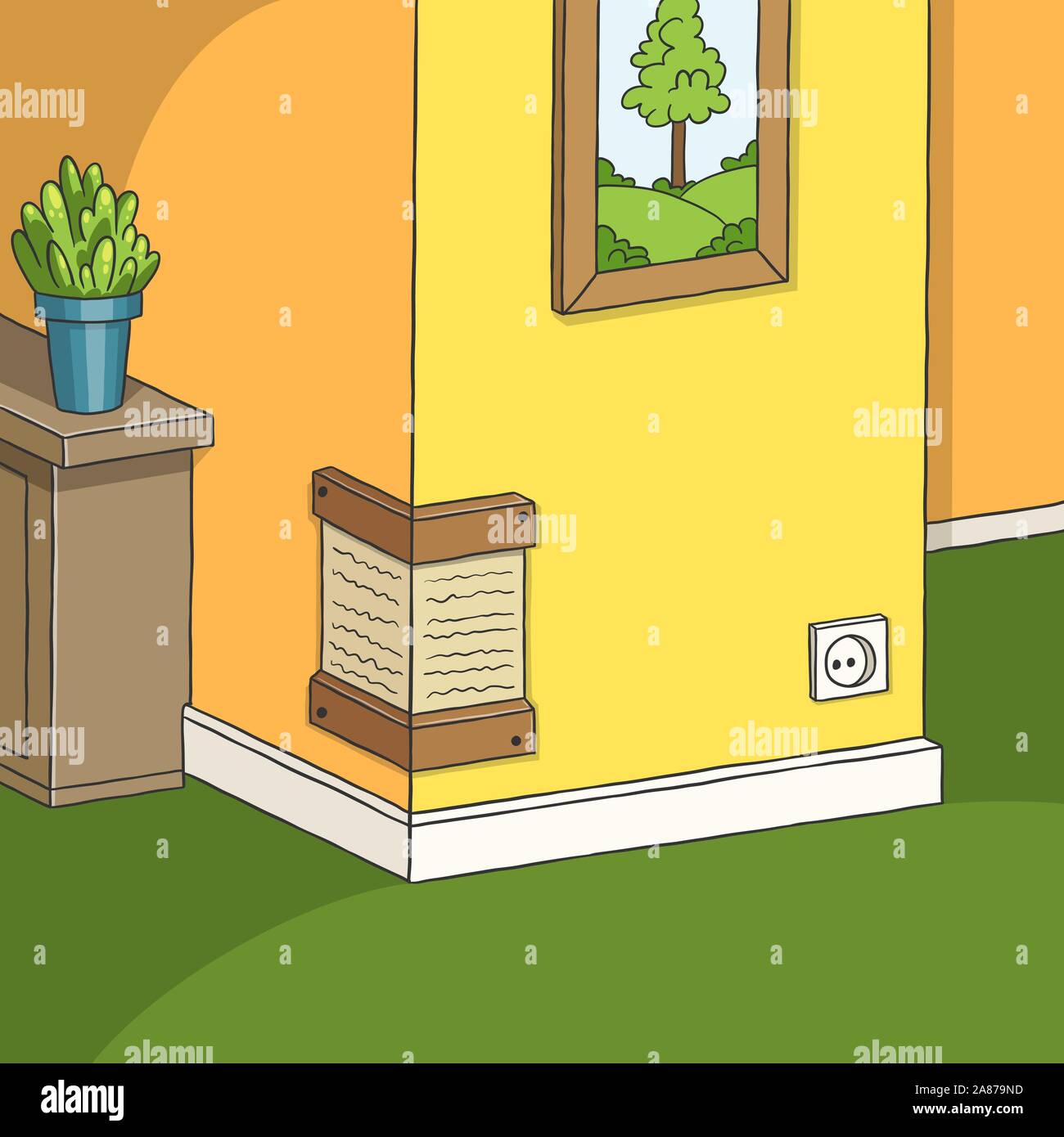Wall with scraper board. Hand drawn vector illustration with separate ...