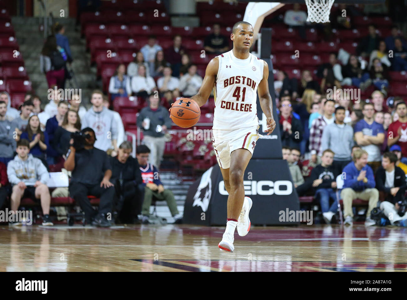 Conte Forum. 6th Nov, 2019. MA, USA; Boston College Eagles forward ...