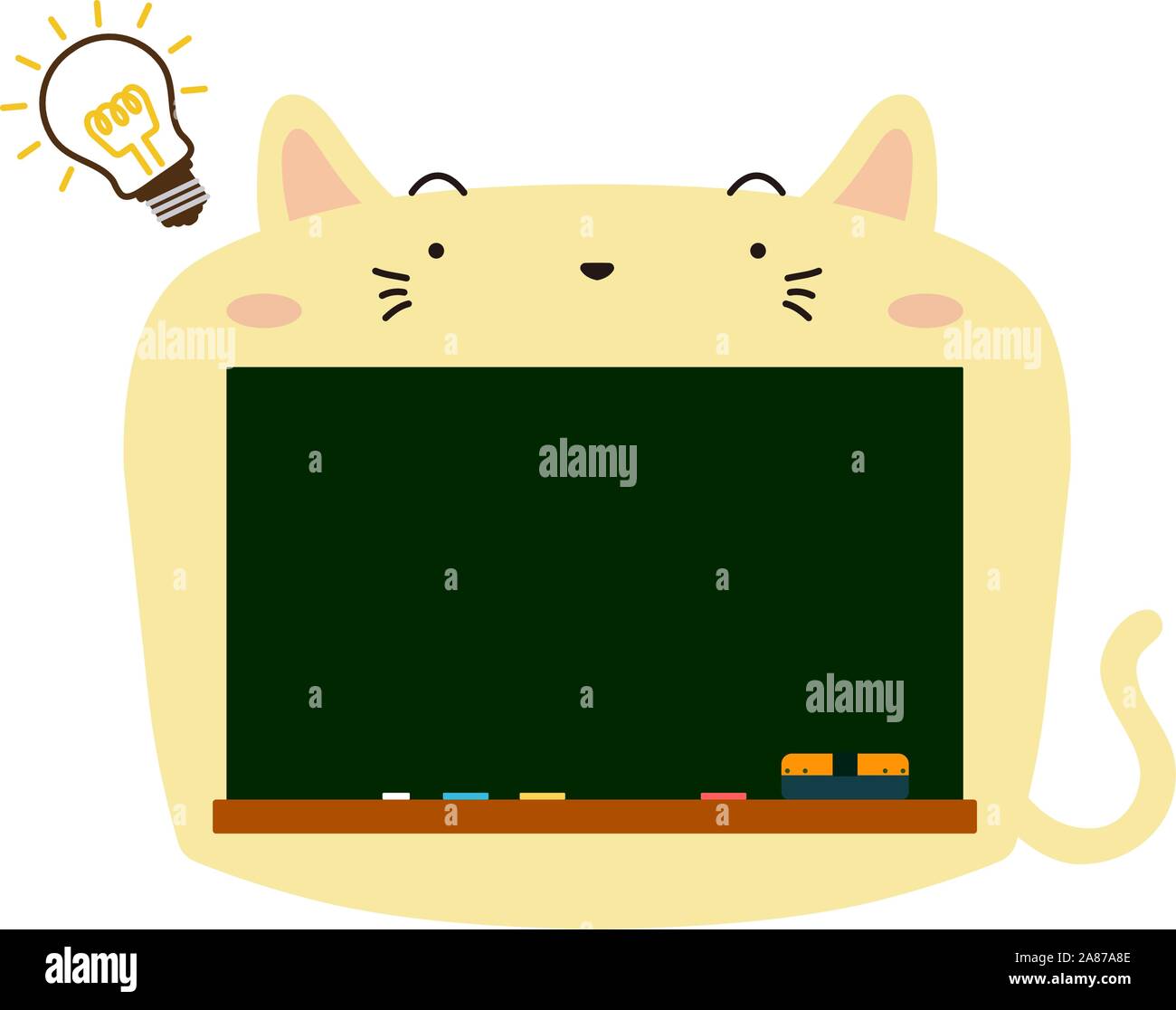 This is a illustration of Cute Cat blackboard Stock Vector Image & Art ...