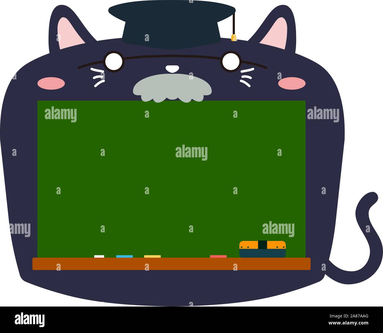 This is a illustration of Cute Cat blackboard Stock Vector Image & Art ...